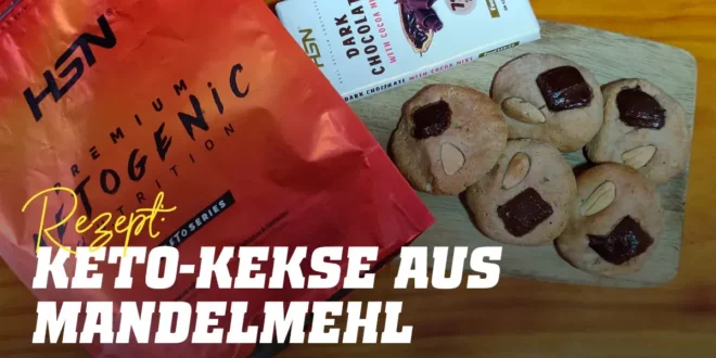 Keto-Kekse mit Whey Protein und Schokoladenstückchen